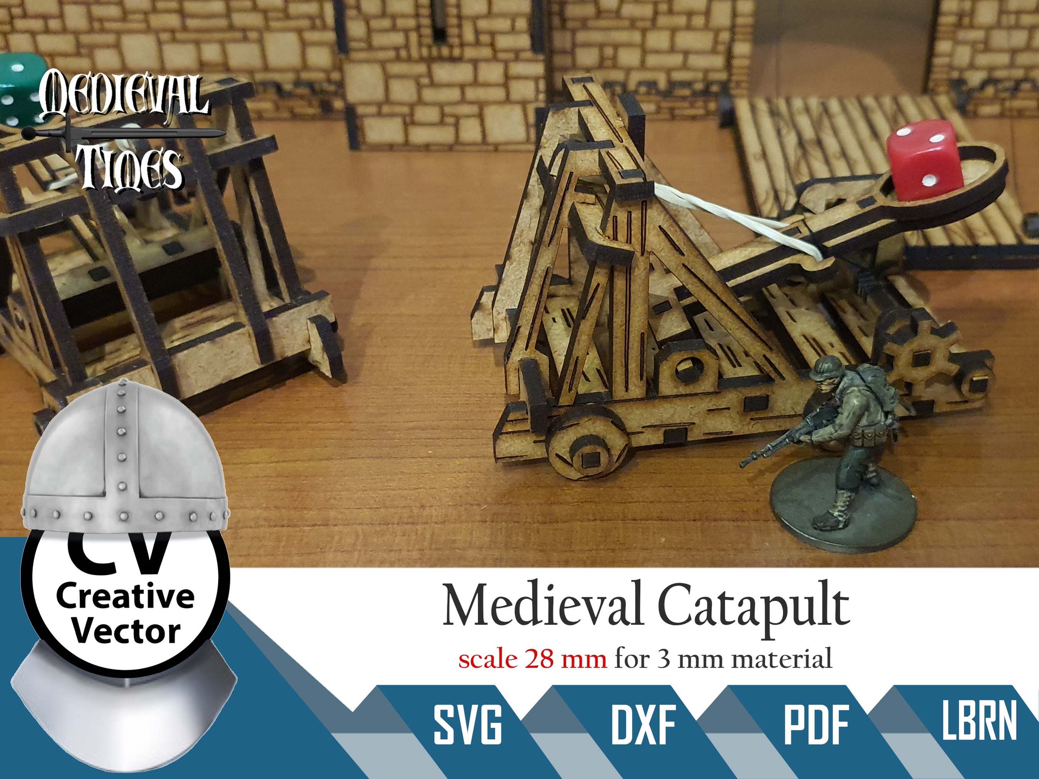 Medieval Catapult in scale 28 mm – Creative Vector