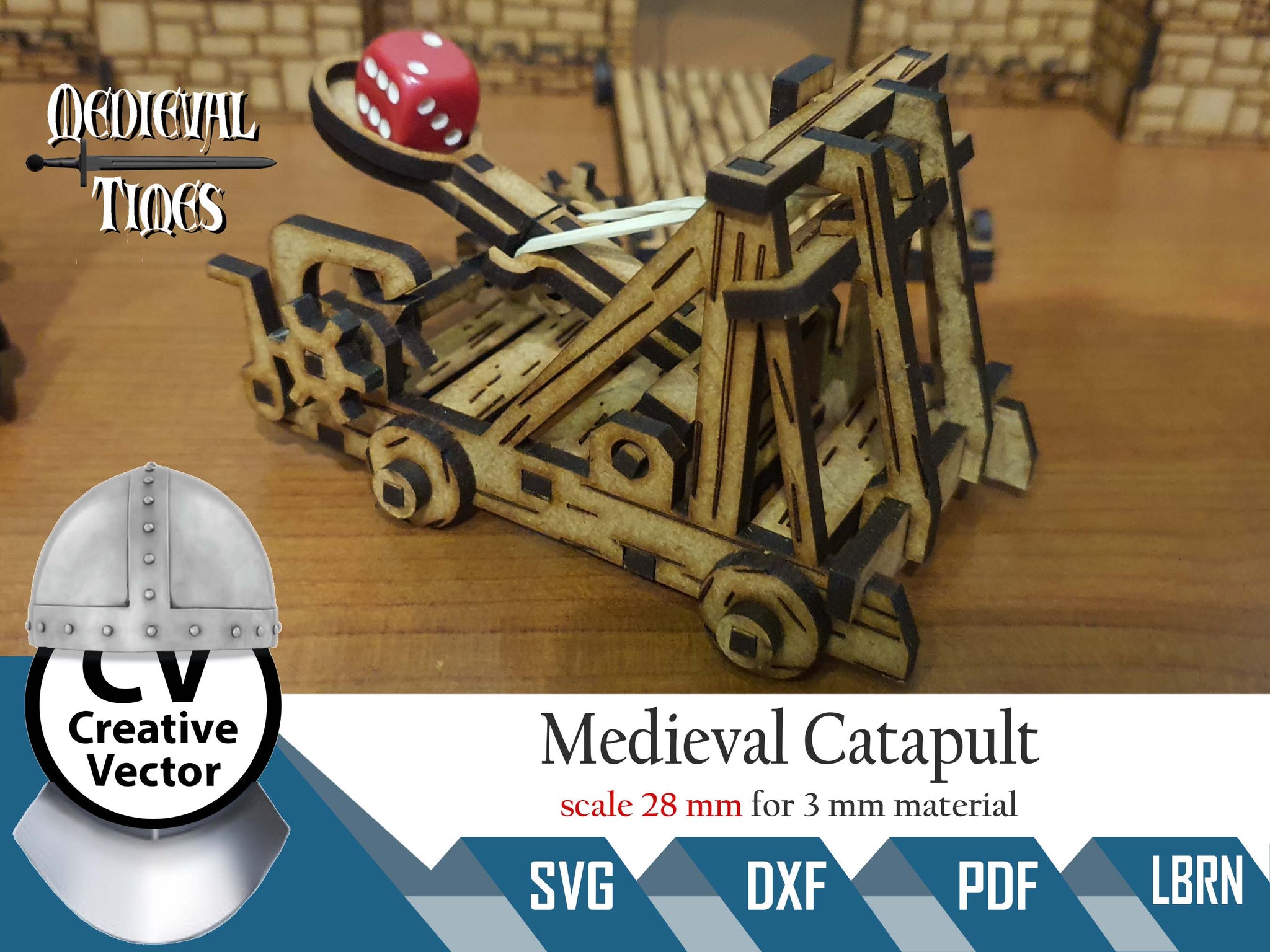 Medieval Catapult in scale 28 mm – Creative Vector