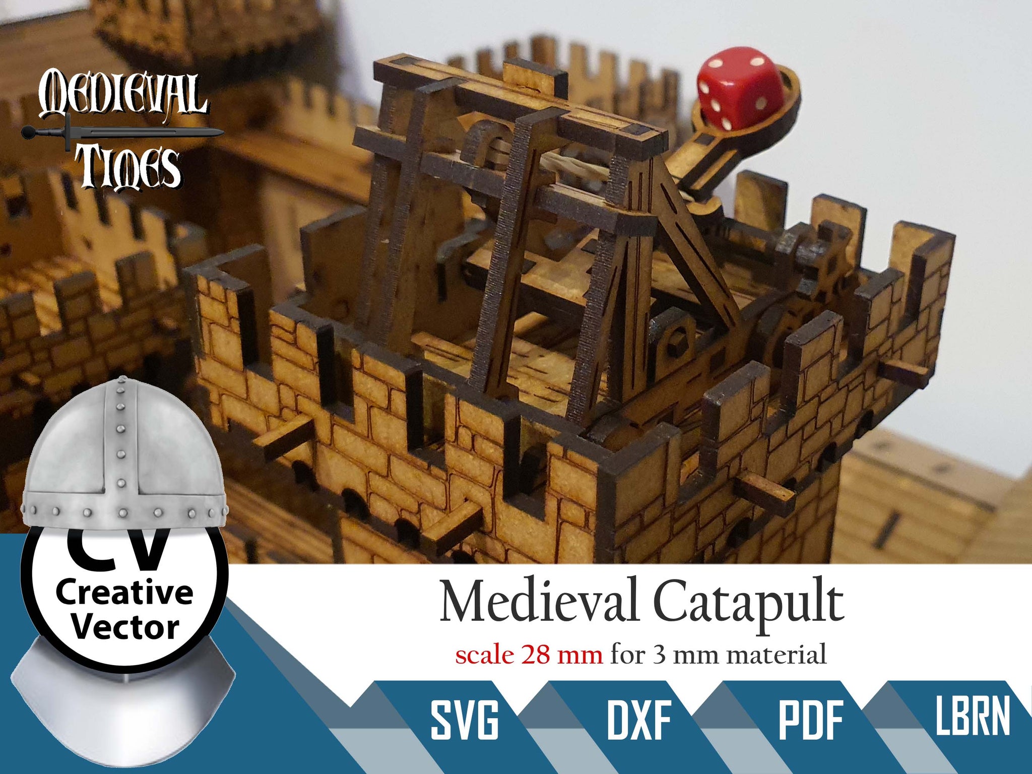 Medieval Catapult in scale 28 mm – Creative Vector