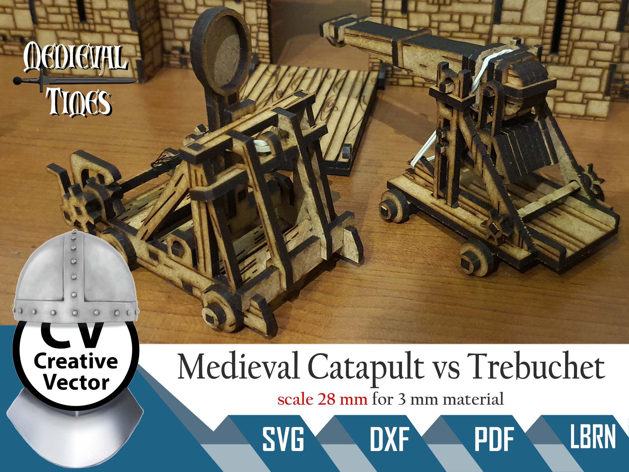 Medieval Catapult in scale 28 mm – Creative Vector