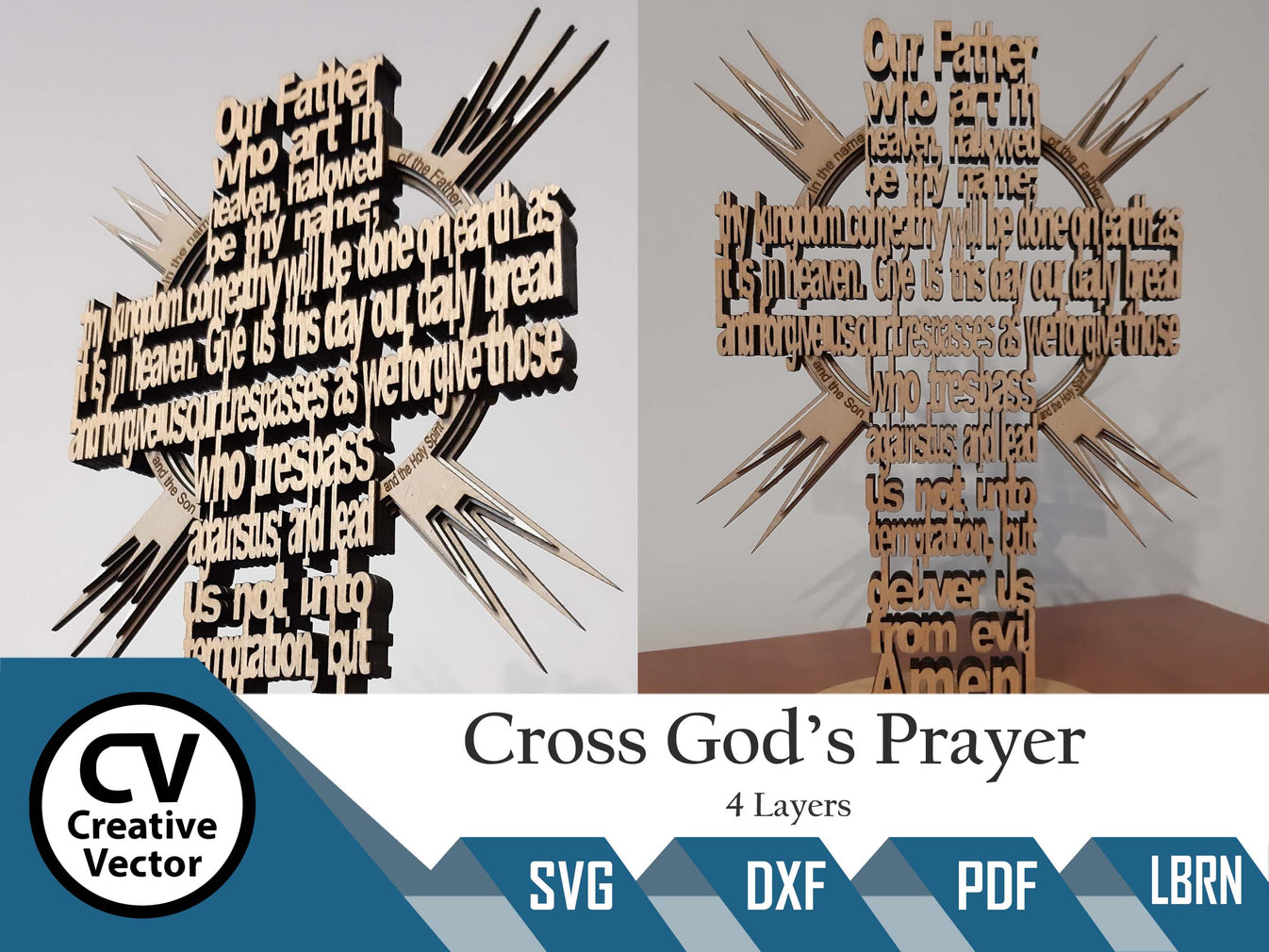 Cross God's Prayer 4 Layers – Creative Vector